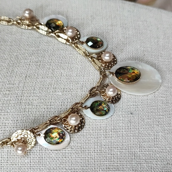 Unsigned | Jewelry | Faceted Mop Necklace Beachcore Summer Jewelry Gold ...